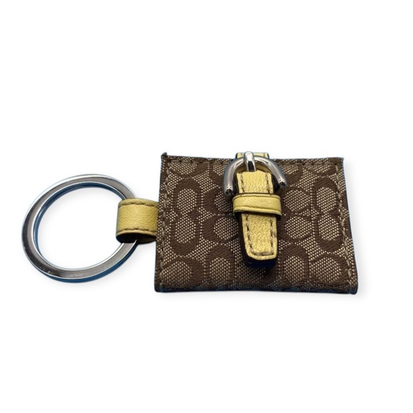 Coach | Accessories | Coach Womens Brown Yellow Signature Canvas Mini ...